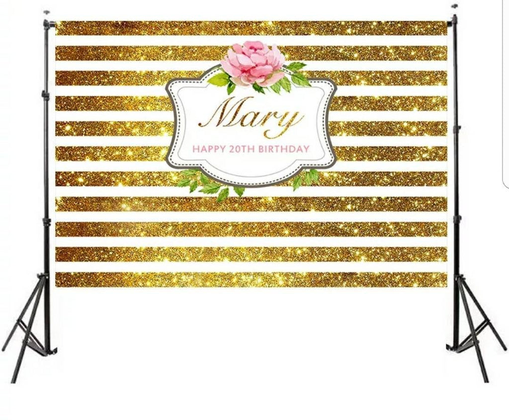 Printed Gold Backdrop, Gold Glitter Backdrop – Sugar Coated Soirees, LLC